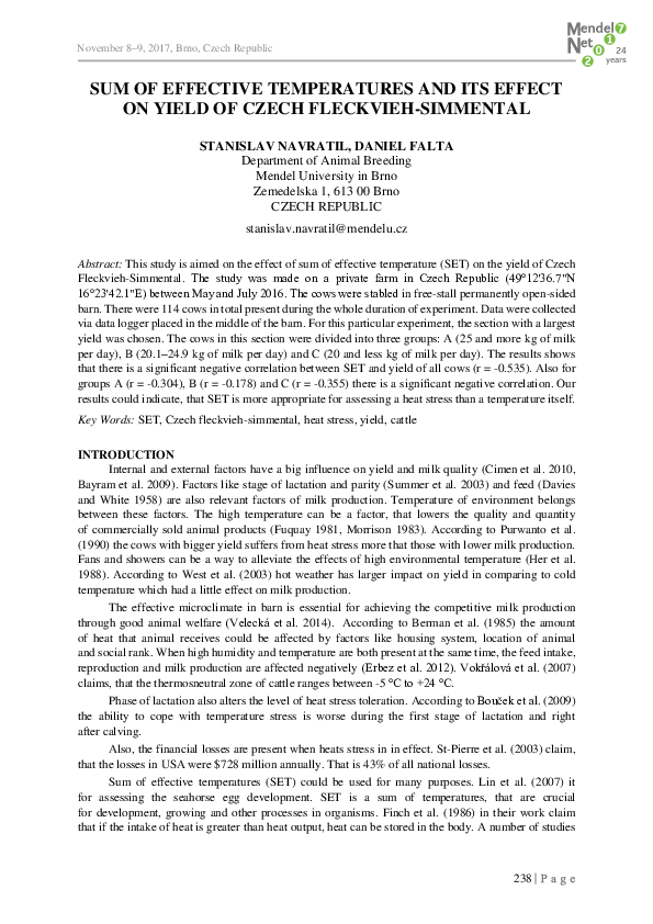 (PDF) Sum of effective temperatures and its effect on yield of Czech ...