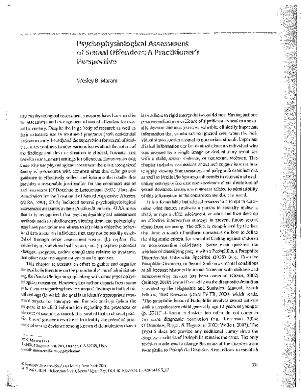 (PDF) Psychophysiological Assessment of Sexual Offenders: A ...