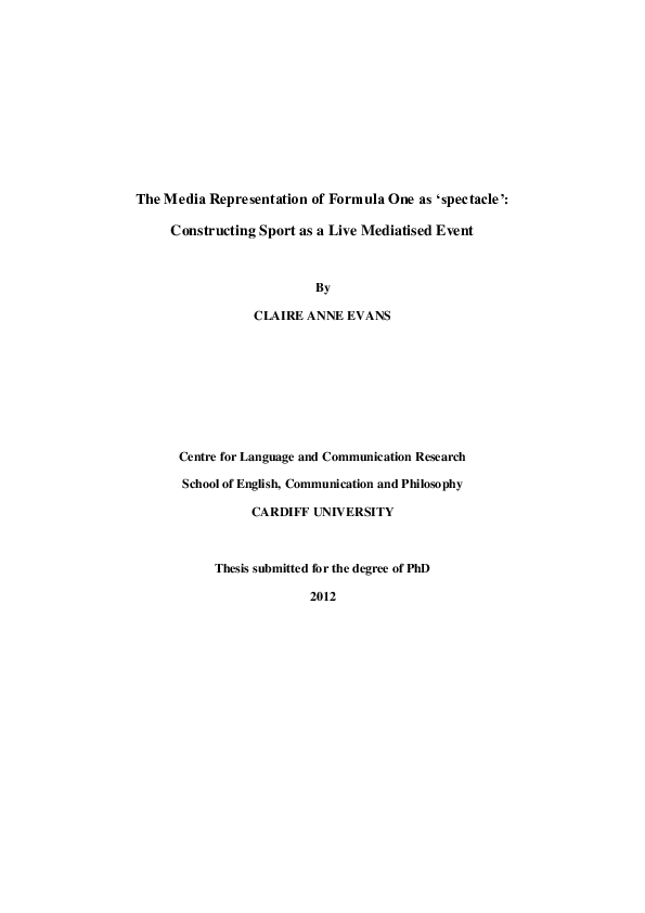 (PDF) The media representation of Formula One as ‘spectacle ...