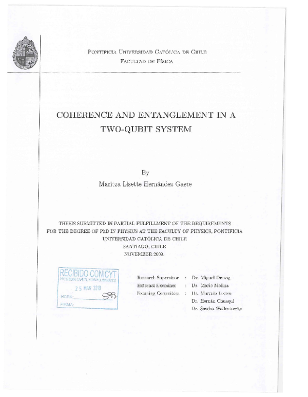 (PDF) Coherence and entanglement in a two-qubit system