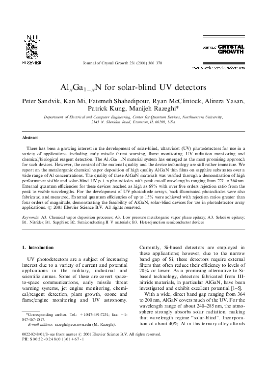 (PDF) Al Ga1−N for solar-blind UV detectors