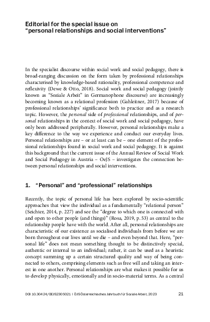 (PDF) Editorial for the special issue on “personal relationships and ...