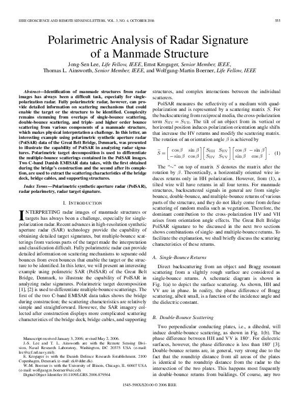 (PDF) Polarimetric Analysis of Radar Signature of a Manmade Structure