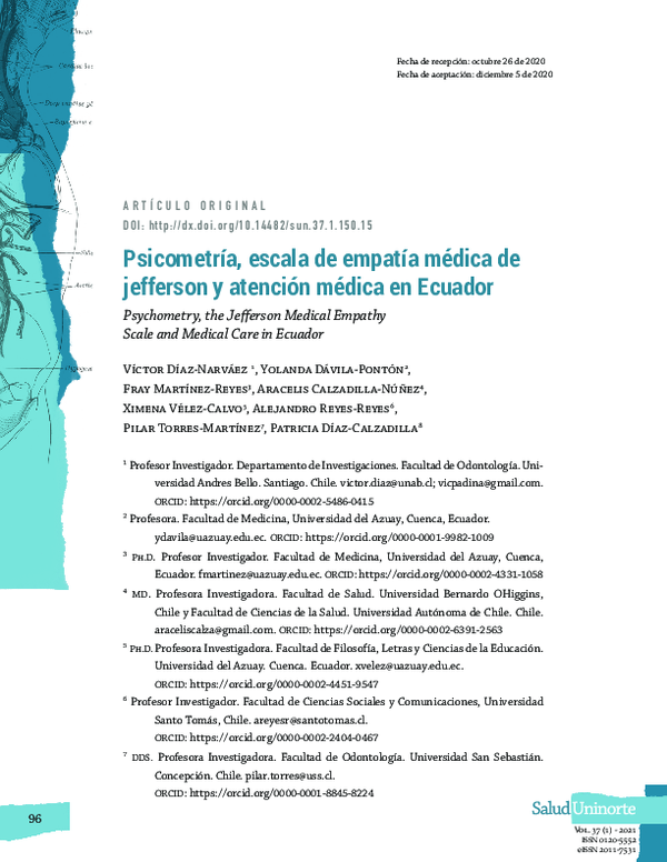 (PDF) Psychometry, the Jefferson Medical Empathy Scale and Medical Care ...