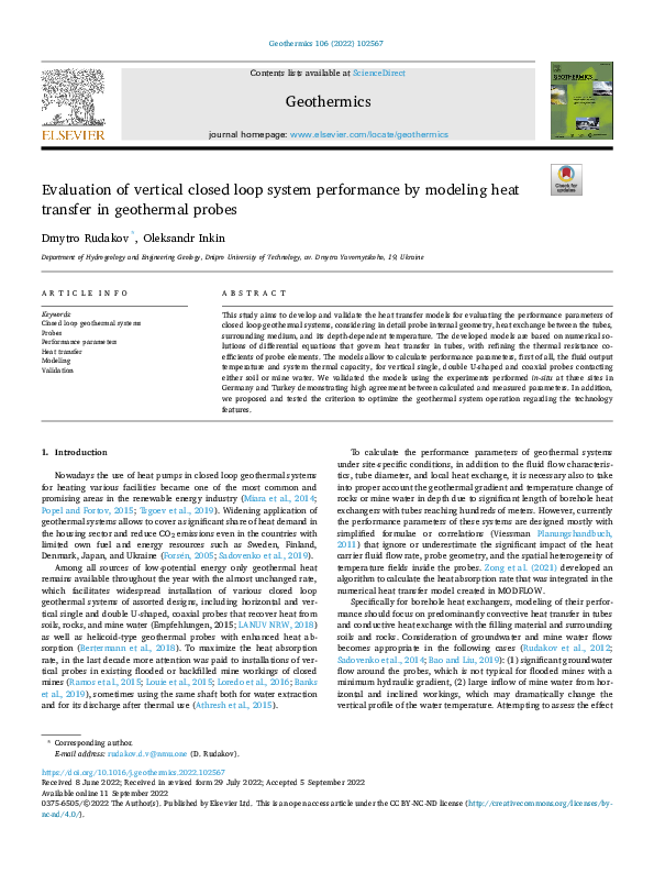 (PDF) Evaluation of vertical closed loop system performance by modeling ...