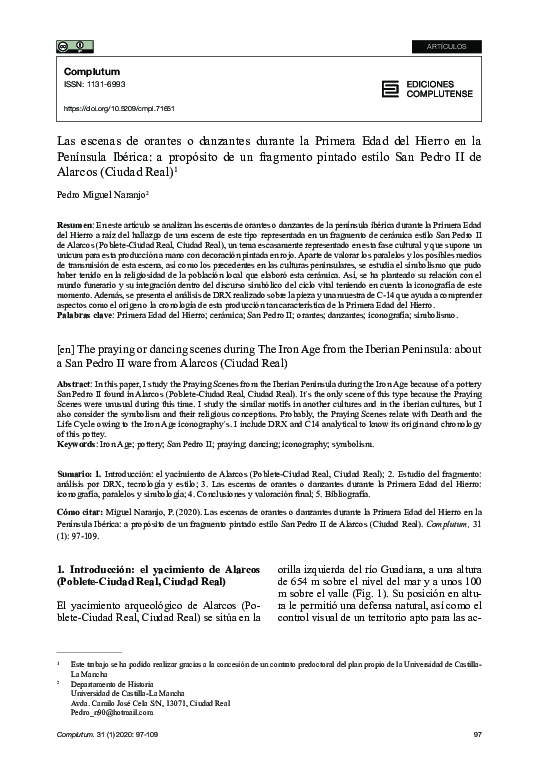 (PDF) Las escenas de orantes o danzantes durante la primera Edad del ...