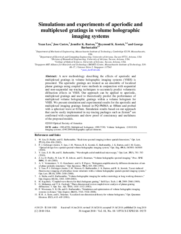 (PDF) Simulations and experiments of aperiodic and multiplexed gratings in volume holographic ...