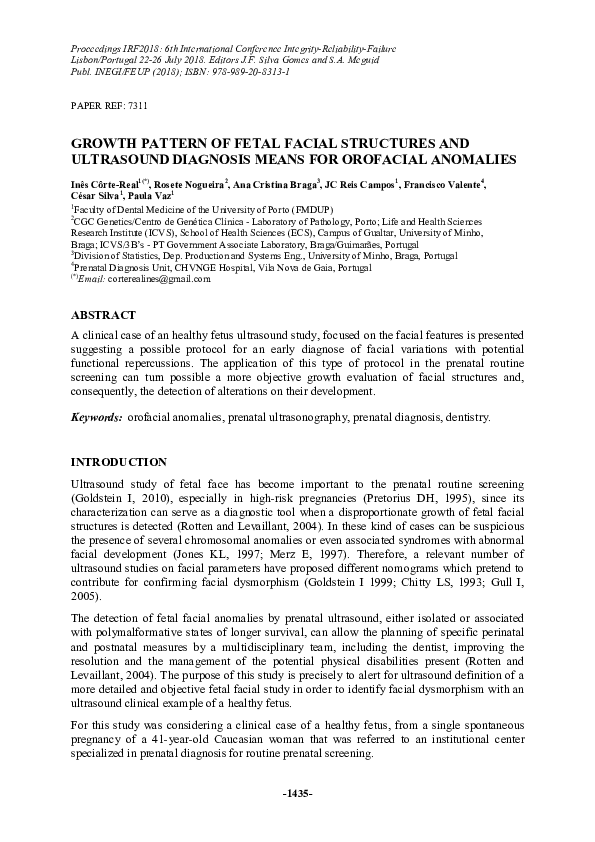 (PDF) Growth Pattern of Fetal Facial Structures and Ultrasound ...