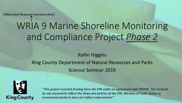 (PDF) The WRIA 9 marine shoreline monitoring and compliance project ...