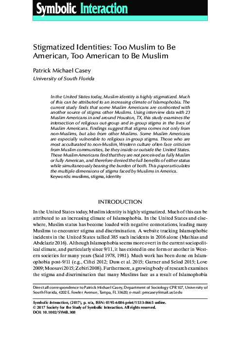 (PDF) Stigmatized Identities: Too Muslim to Be American, Too American ...