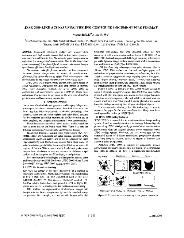 (PDF) JPEG 2000-like access using the JPM compound document file format