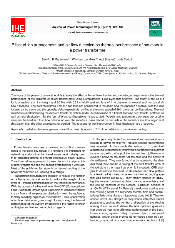 (PDF) Effect of fan arrangement and air flow direction on thermal ...