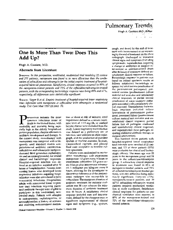 (PDF) One Is More Than Two