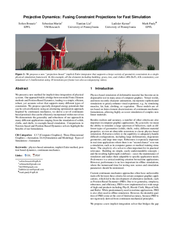 (PDF) Projective dynamics