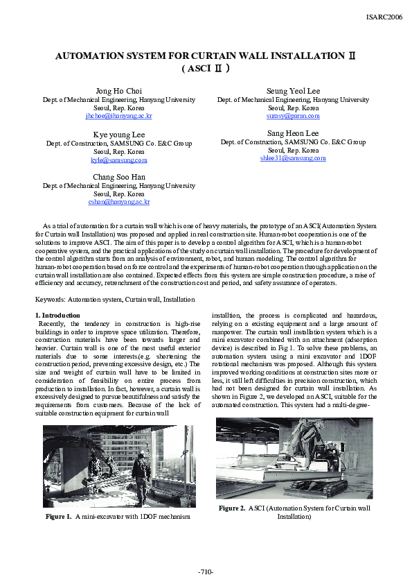 (PDF) Automation System for Curtain Wall Installation (ASCI)