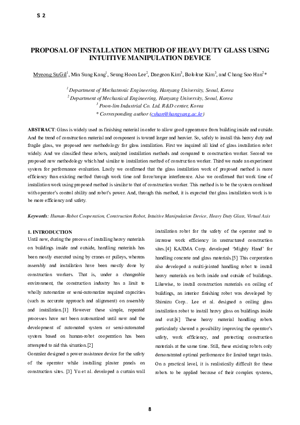 (PDF) Proposal of Installation Method of Heavy Duty Glass Using ...