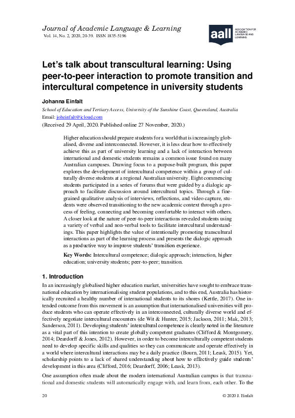 (PDF) Let’s talk about transcultural learning