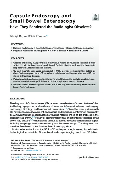 (PDF) Capsule Endoscopy and Small Bowel Enteroscopy | Isabel Rojas ...