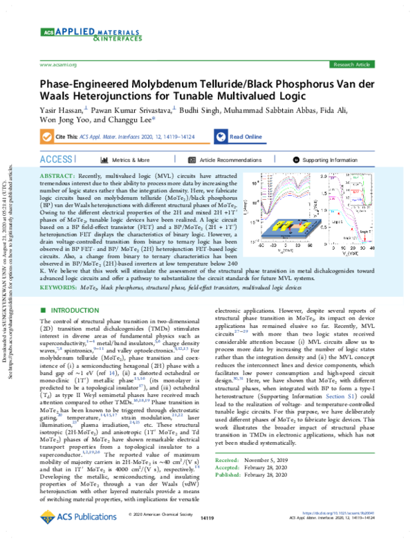(PDF) Phase-Engineered Molybdenum Telluride/Black Phosphorus Van der ...
