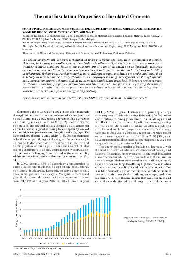 (PDF) Thermal Insulation Properties of Insulated Concrete