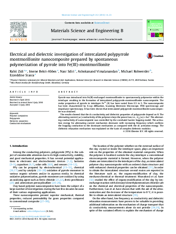 (PDF) Electrical and dielectric investigation of intercalated ...