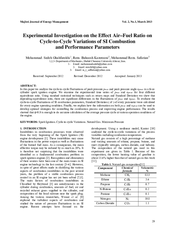 (PDF) Experimental Investigation on the Effect Air-Fuel Ratio on Cycle-to-Cycle Variations of SI ...