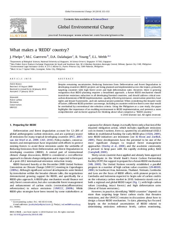 (PDF) What makes a ‘REDD’ country?
