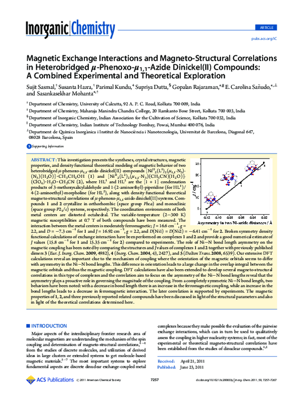 (PDF) Magnetic exchange interactions and magneto-structural ...