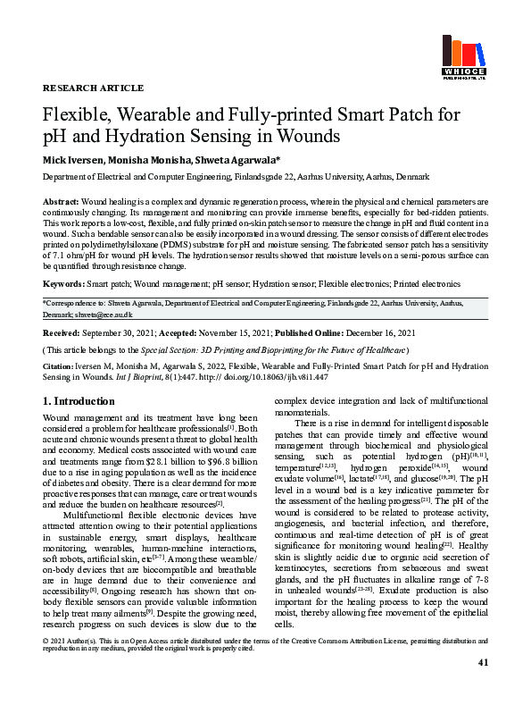 (PDF) Flexible, Wearable and Fully-printed Smart Patch for pH and ...