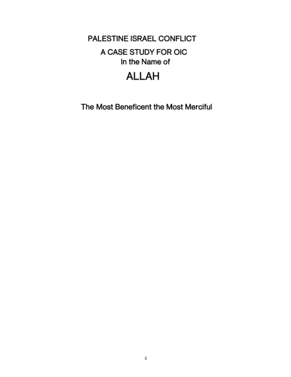 (PDF) Palestine Israel conflict a case study for OIC