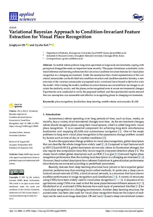 (PDF) Variational Bayesian Approach to Condition-Invariant Feature Extraction for Visual Place ...