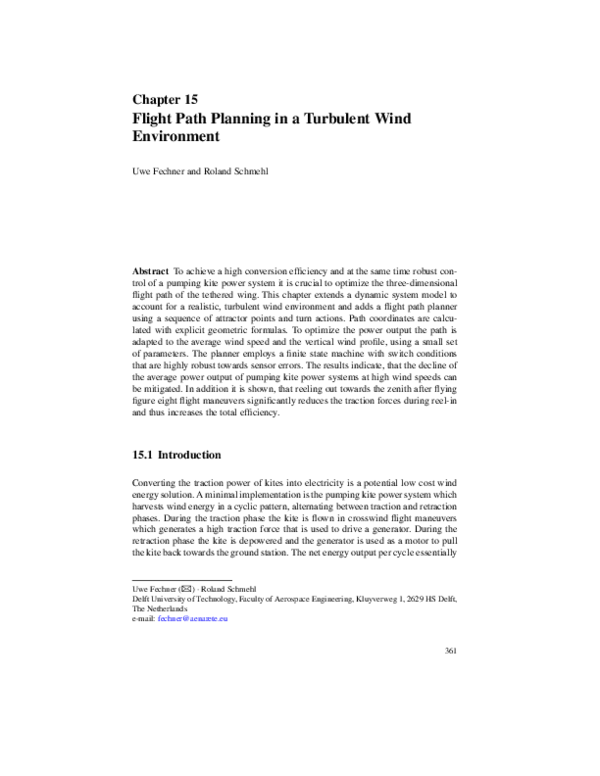 (PDF) Flight Path Planning in a Turbulent Wind Environment