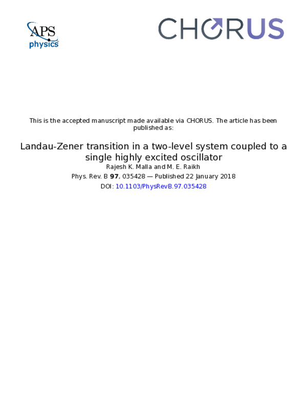 (PDF) Landau-Zener transition in a two-level system coupled to a single ...