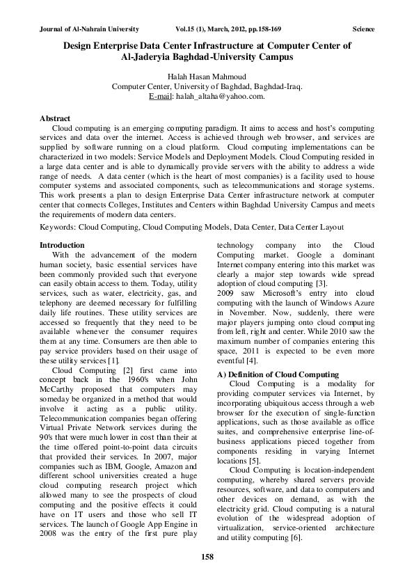 (PDF) Design Enterprise Data Center Infrastructure at Computer Center ...