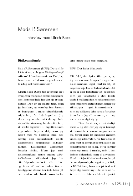 (PDF) Interview med Ulrich Beck