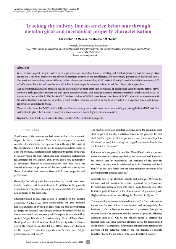 (PDF) Tracking the railway line in-service behaviour through ...