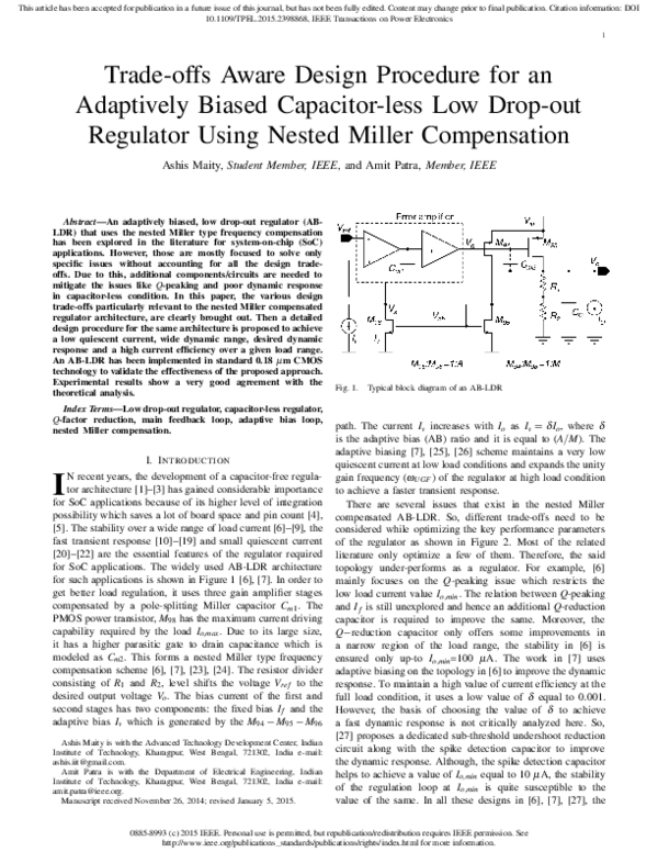 (PDF) Tradeoffs Aware Design Procedure for an Adaptively Biased ...