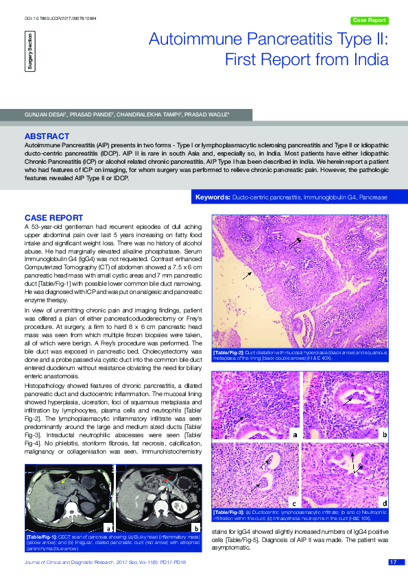 (PDF) Autoimmune Pancreatitis Type II: First Report from India