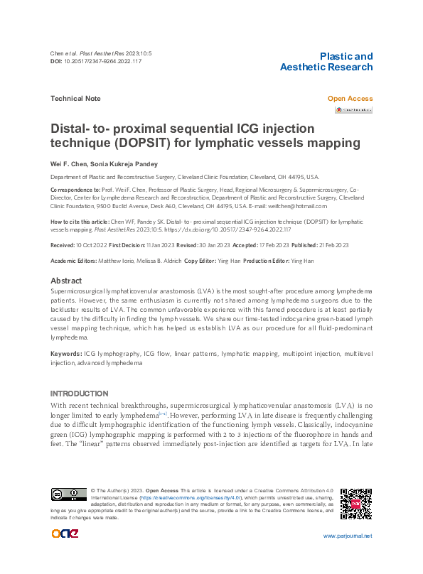 (PDF) Distal- to- proximal sequential ICG injection technique (DOPSIT ...