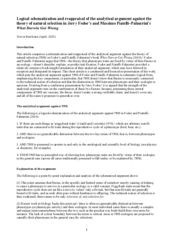 (PDF) Logical schematization and reappraisal of the analytical argument ...