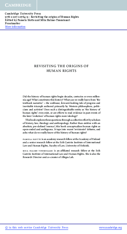 (PDF) Revisiting the Origins of Human Rights