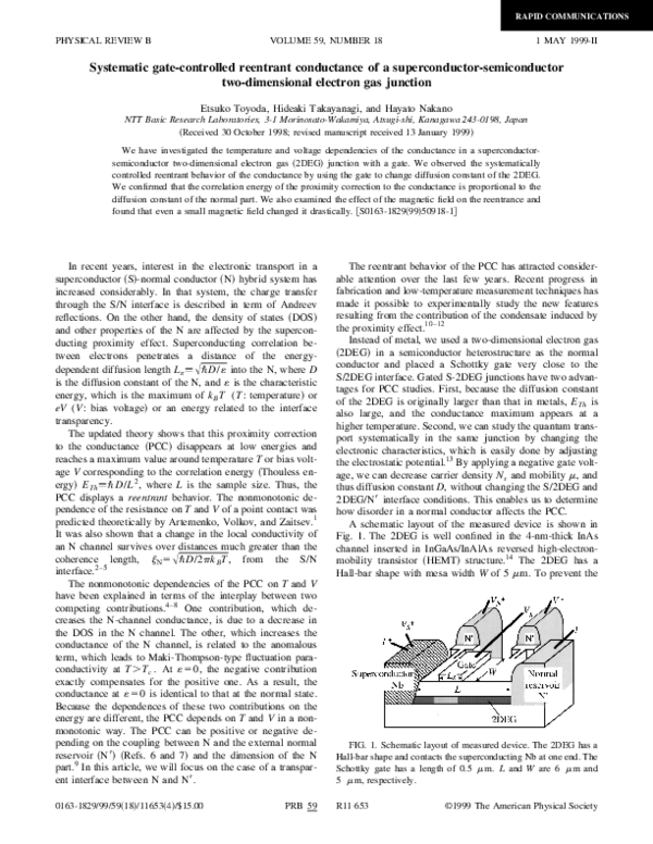 (PDF) Systematic gate-controlled reentrant conductance of a ...