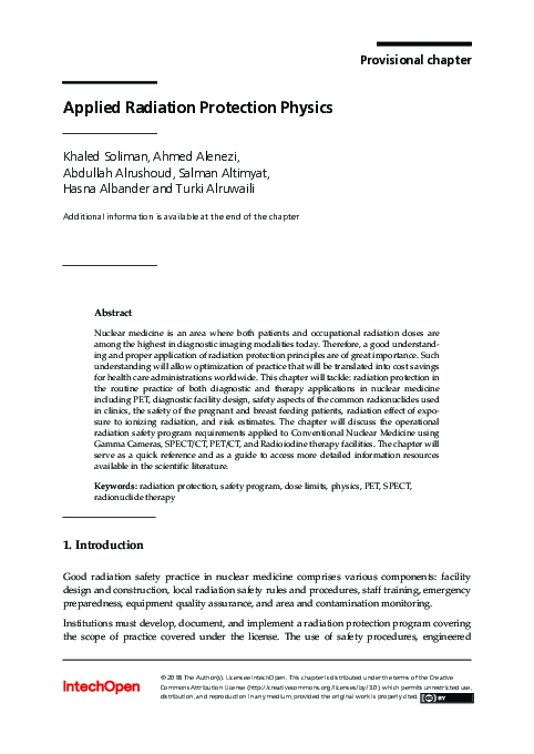 (PDF) Provisional chapter Applied Radiation Protection Physics