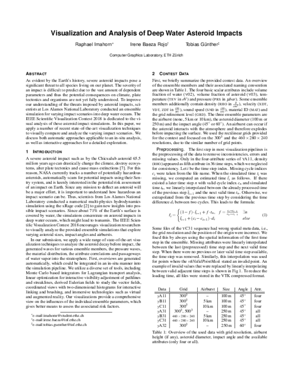 (PDF) Visualization and Analysis of Deep Water Asteroid Impacts