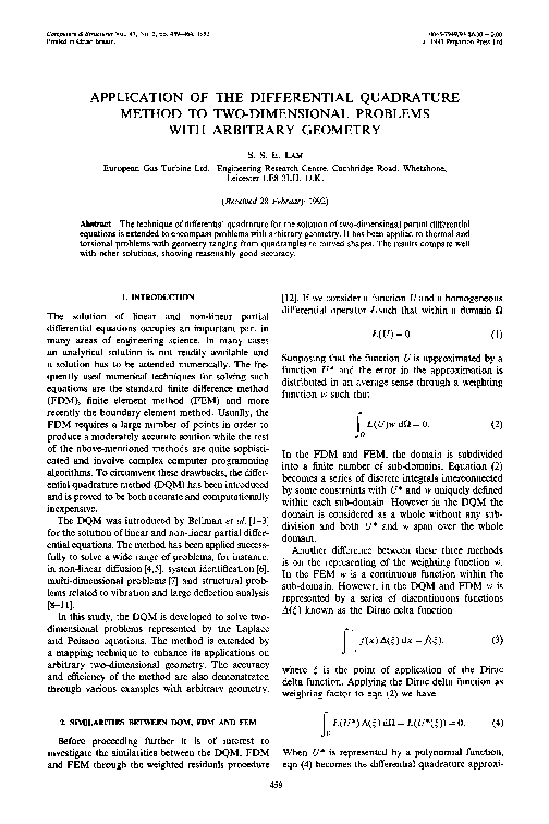 (PDF) Application of the differential quadrature method to two ...