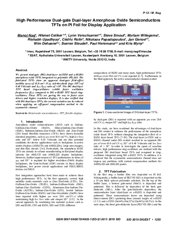 (PDF) P‐12: High Performance Dual‐gate Dual‐layer Amorphous Oxide ...