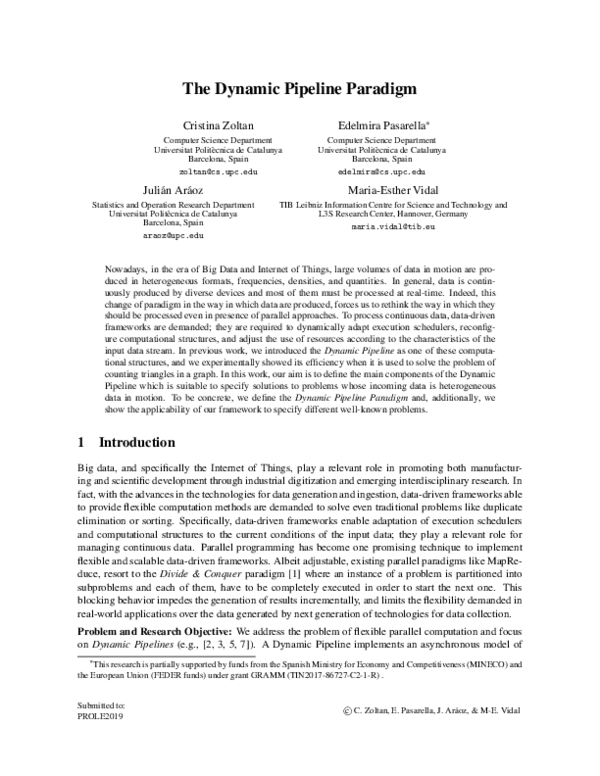 (PDF) The dynamic pipeline paradigm