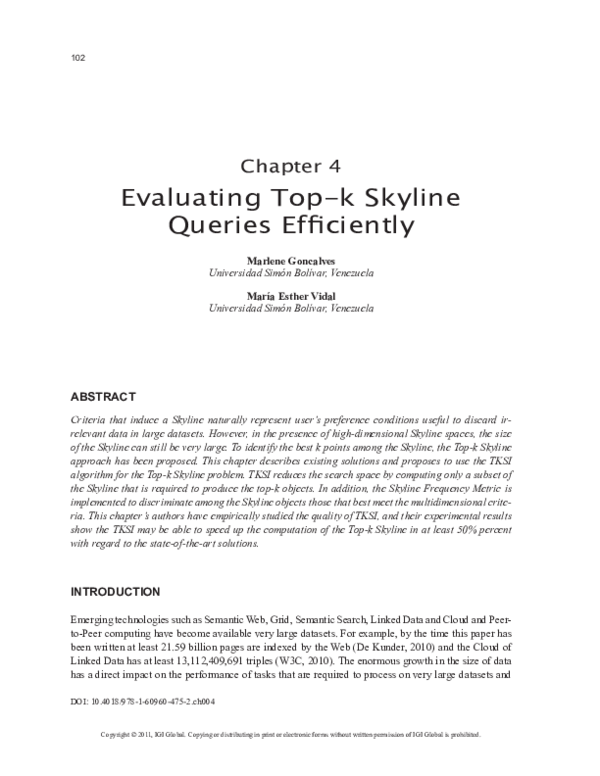 (PDF) Evaluating Top-k Skyline Queries Efficiently