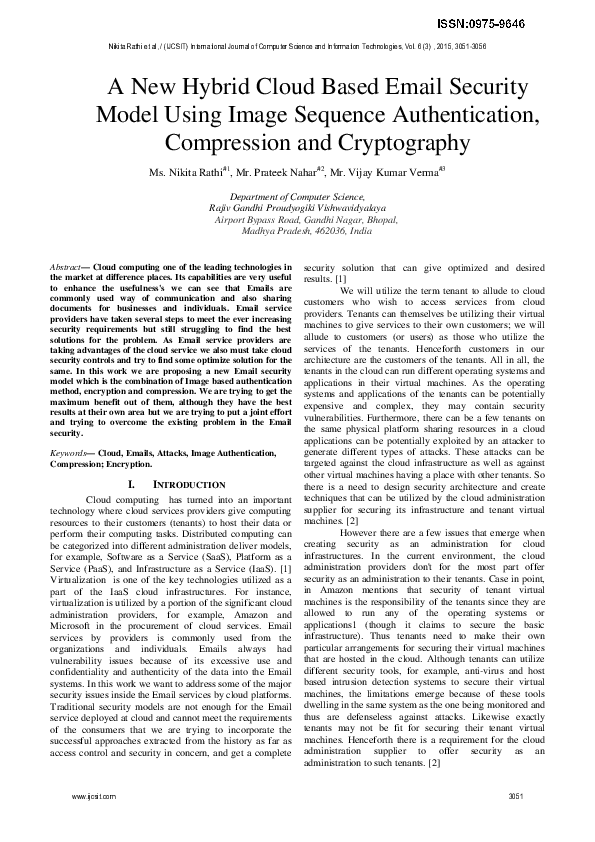(PDF) A New Hybrid Cloud Based Email Security Model Using Image Sequence Authentication ...