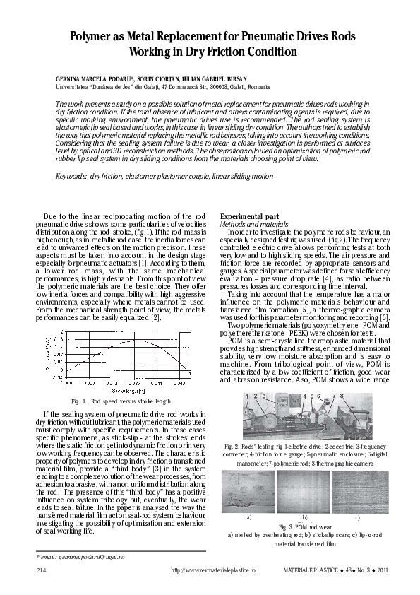 (PDF) Polymer as Metal Replacement for Pneumatic Drives Rods Working in ...